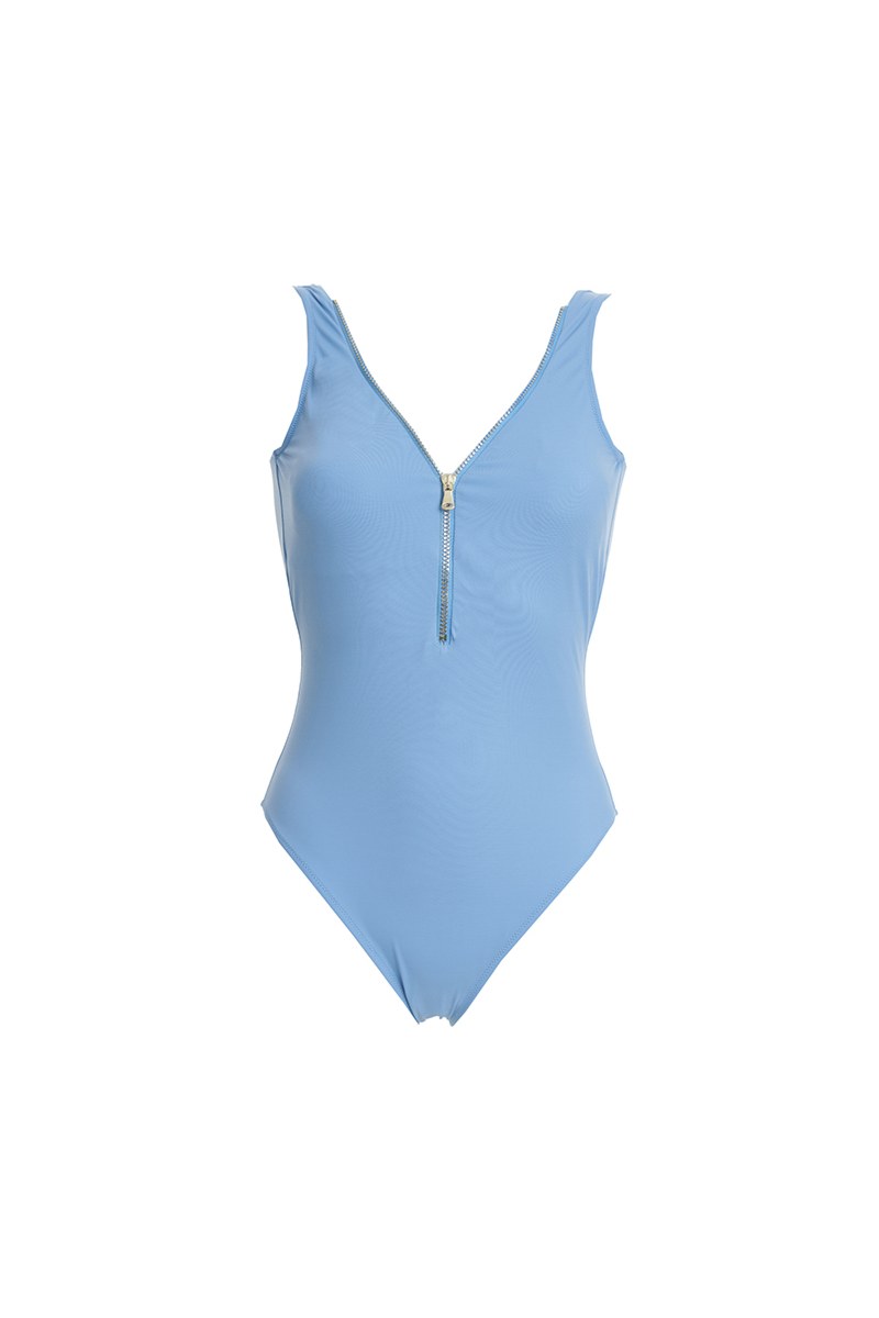 RECYCLED ZIPPED ONEPIECE SWIMSUIT- Sugarfreeshops.com