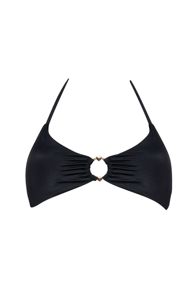 TRIANGLE SWIMWEAR BIKINI TOP WITH METAL ACCESSORY- Sugarfreeshops.com