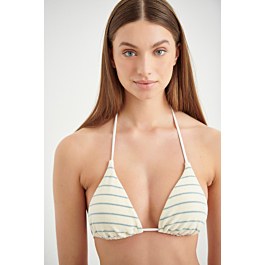 STRIPED SWIMWEAR TRIANGLE BIKINI TOP- Sugarfreeshops.com