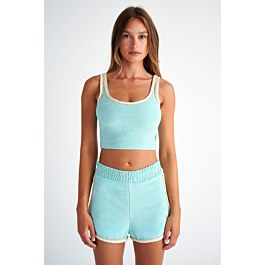 TERRY CROP TOP WITH CROCHET DETAILS- Sugarfreeshops.com